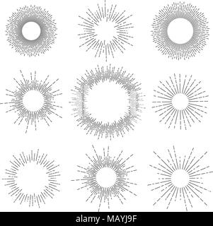 sunbeams hand drawn, line drawing. Vector illustration Stock Vector ...