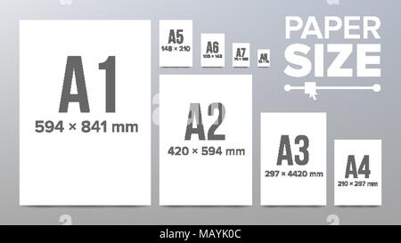 Paper Sizes Vector. A1, A2, A3, A4, A5, A6, A7, A8 Paper Sheet Formats ...
