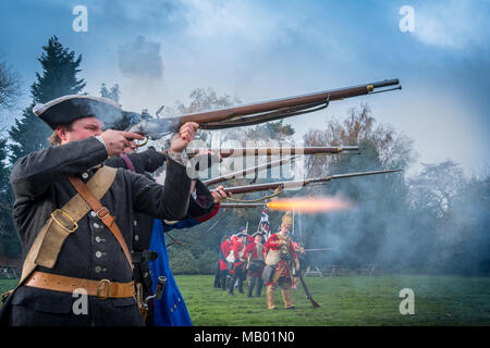Scottish soldiers in a reenactment of the Jacobite rising of 1745 in ...