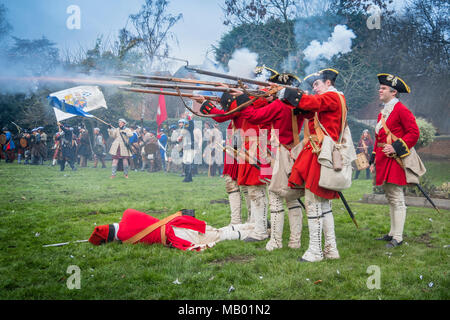 Scottish soldiers in a reenactment of the Jacobite rising of 1745 in ...