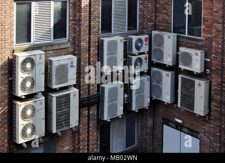 External condenser units for air conditioning installation Stock Photo ...