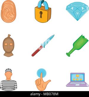 Unlawful act icons set, cartoon style Stock Vector Image & Art - Alamy