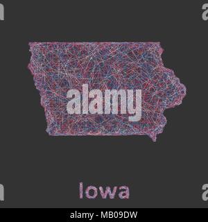 Iowa line art map Stock Vector Image & Art - Alamy