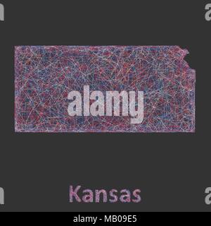 Kansas line art map Stock Vector Image & Art - Alamy