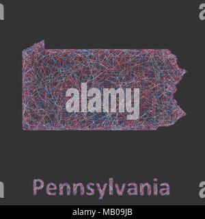Pennsylvania line art map Stock Vector Image & Art - Alamy
