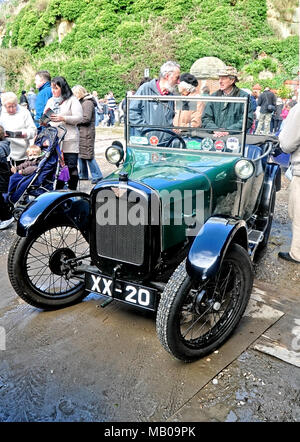 Austin classic car with starting handle in place UK Stock Photo - Alamy