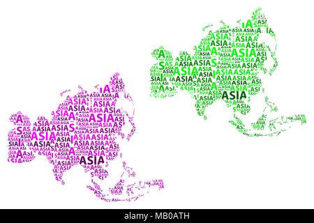 Sketch Asia letter text continent, Asia word - in the shape of the ...