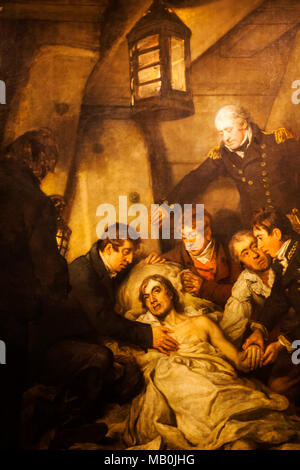 "The Death of Nelson" painting by Arthur Devis (1806) on display inside ...