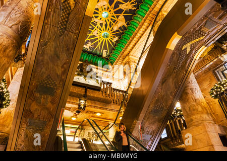 Egyptian staircase, Harrods, London Stock Photo - Alamy