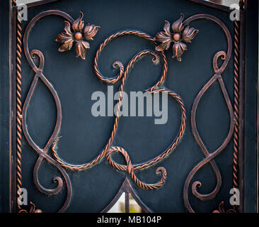decorative parts of metal gates, elements of hand forging Stock Photo ...