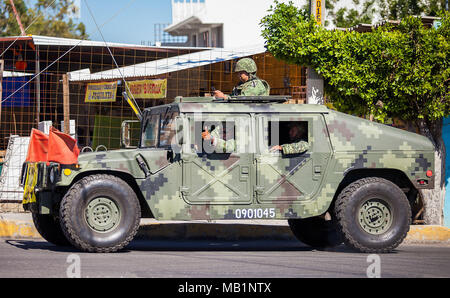 Humvee or Hummer, vehicle of the Mexican army and National Guard at the ...