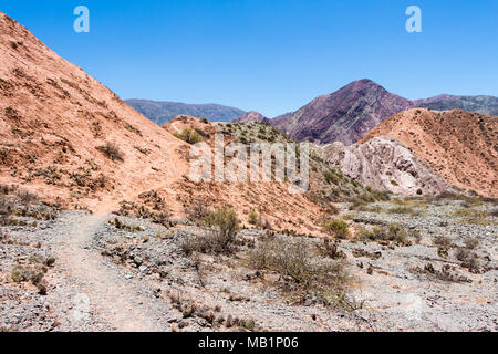 Purmamarca, hills of several colors among which predominates red ...