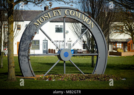Mining history Mosley Common Village near Leigh, chainsaw sculptor Andy ...