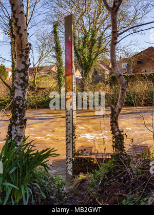 river water level indicator for flood warning system Stock Photo - Alamy