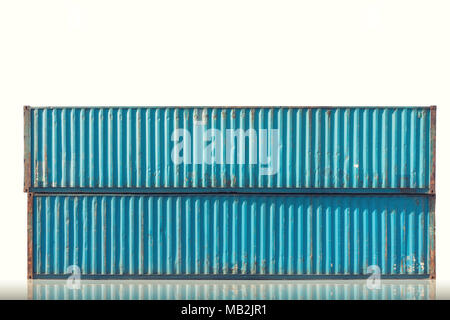 Container stack with isolation white background Stock Photo - Alamy