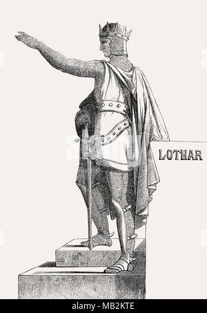 Lothair I or Lothar I, 795 – 855. Holy Roman Emperor (817–855, co ...