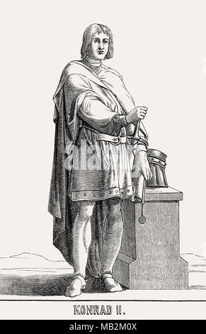 Conrad II, Conrad the Elder, 990 - 1039, historical illustration, 19th ...
