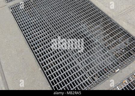 Iron Subway grates on sidewalk of Manhattan in New York City, made ...