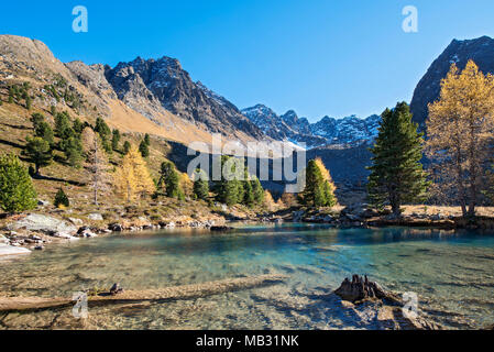 Berglisee lake in the Samnaungruppe, in the back Verwallgruppe, Mathon ...