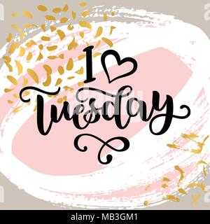 Tuesday - day of the week. Motivational quote. Coloring page for adults ...