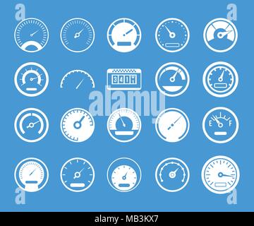 Set of Car tachometer dashboard. Realistic tachometer. Vector ...