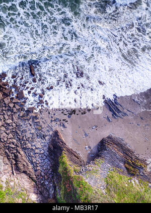 Drone aerial photograph looking down on an old historic cemetery in the ...