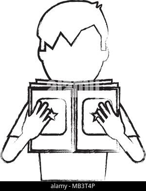 avatar man reading a book over white background, vector illustration ...