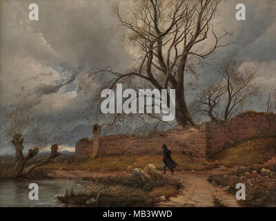 Wanderer in the Storm - by Julius von Leypold, 1835 Stock Photo - Alamy