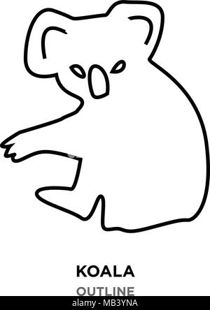 face koala animal outline Stock Vector Art & Illustration, Vector Image ...