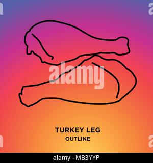 turkey leg outline on purple background Stock Vector Image & Art - Alamy