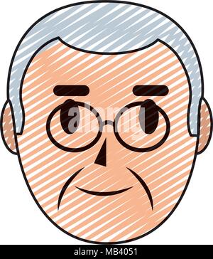 Doodle old people. Senior men women retirement life, happy old people ...