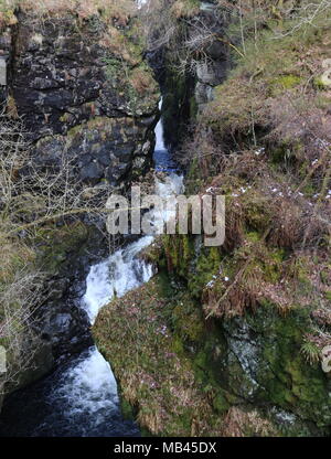 Deils caldron waterfall on River Lednock Comrie Scotland April 2018 ...