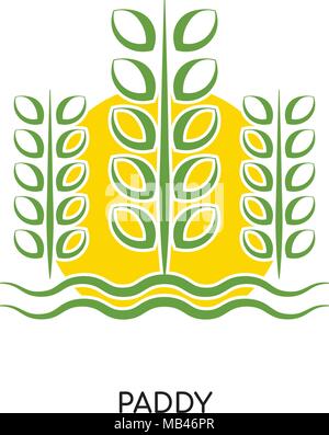paddy rice food logo icon flat concept vector graphic design Stock ...