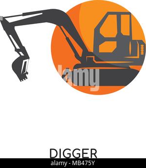 Excavator vector logo design template. digger or dredger icon Stock ...