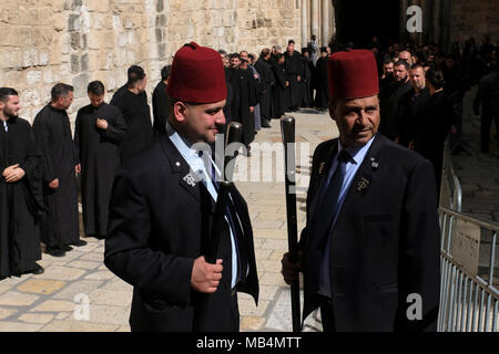 A Muslim consular guard, also known as “Kawas” wearing red tarboosh hat ...