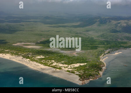 aerial view of the spit of land North End Haws by Scarth Channel near ...