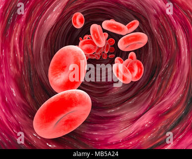 Human heart and red blood cells, illustration Stock Photo - Alamy