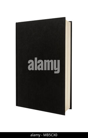 Black plain hardcover book or bible front cover red bookmark isolated ...