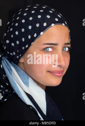 Portrait of a Beautiful Young Kurdish Syrian Woman at Qalaat Samaan in ...