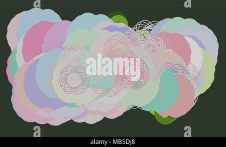 Color abstract oval & mixed pattern generative art background. Vector ...