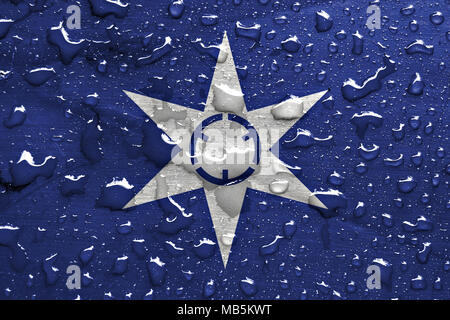 Flag of Mito with rain drops Stock Photo - Alamy