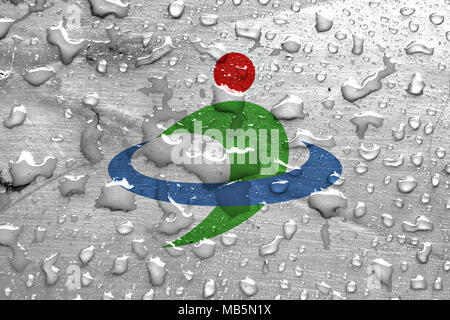 Flag of Uruma with rain drops Stock Photo - Alamy