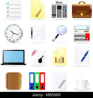 office supplies set icons Stock Vector Image & Art - Alamy