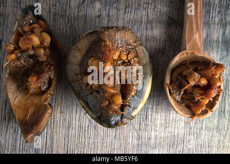 borojo fruit, considered a superfood, on rustic wood background Stock ...