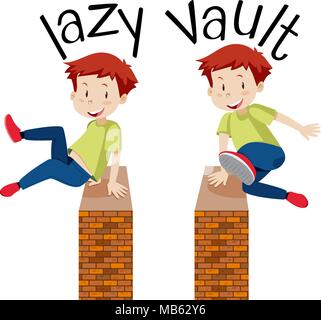 cartoon boy jumping over white background, colorful design. vector ...