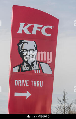 KFC Drive Thru signage at Bodmin (Cornwall) outlet. International Drive ...