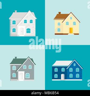 Banner for sales, advertising house, cottage with trees, agent with ...