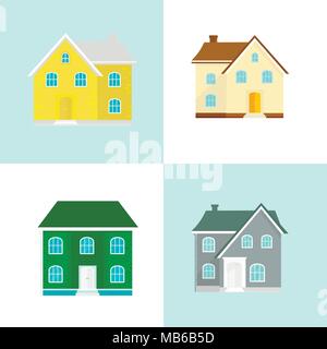 Banner for sales, advertising house, cottage with trees, agent with ...