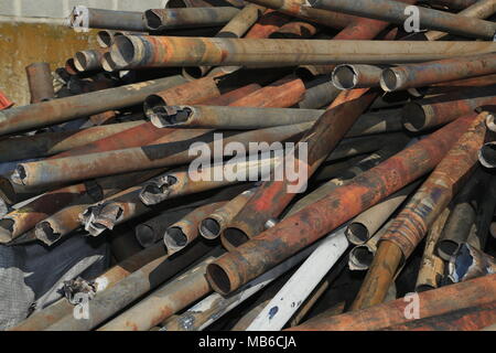 Pile of metal scrap,steel scrap (pipe Stock Photo - Alamy