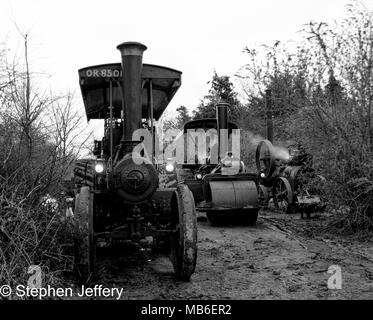 Chimney of a Burrell steam traction engine showing copper cap with ...